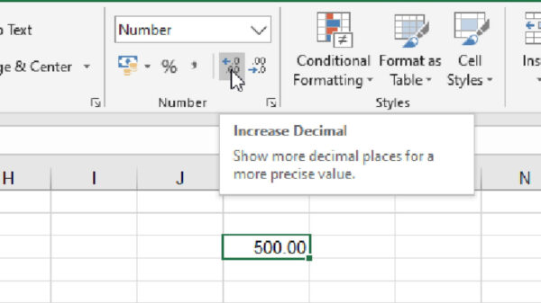 Question: 003 Increase Decimal in Excel